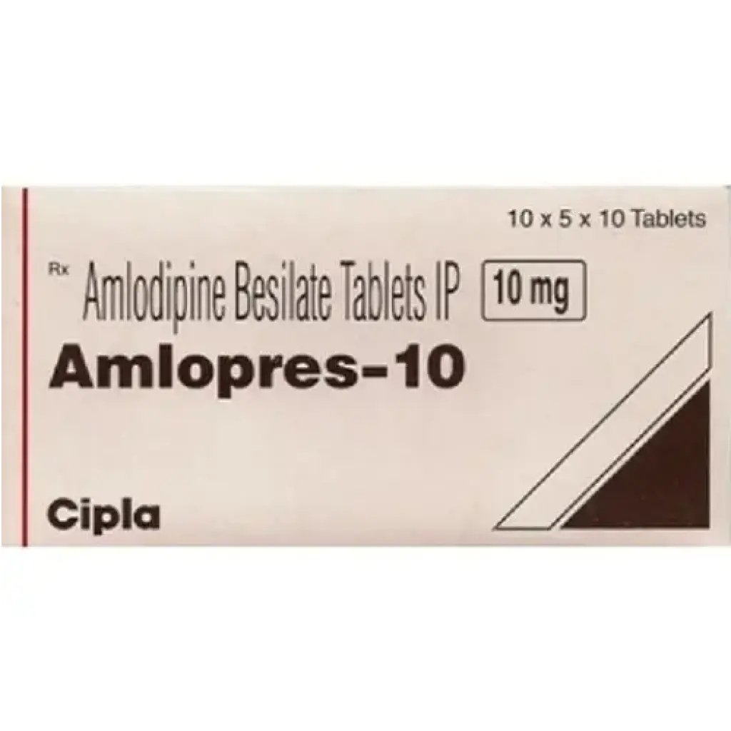 Purchase 100 Pills of Amlopress 10 mg [Amlodipine Besilate] by Cipla